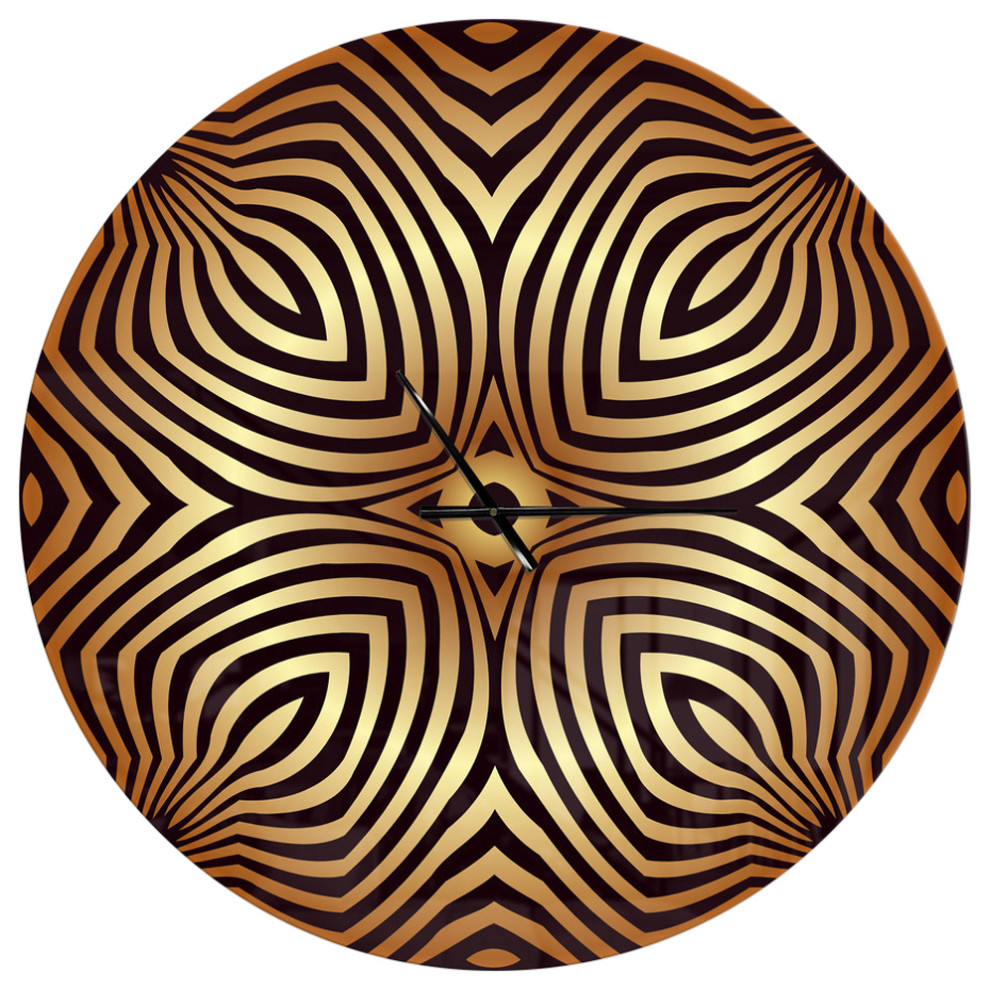 Convex Symmetrical Ellipse Oversized Contemporary Metal Clock, 36x36 ...