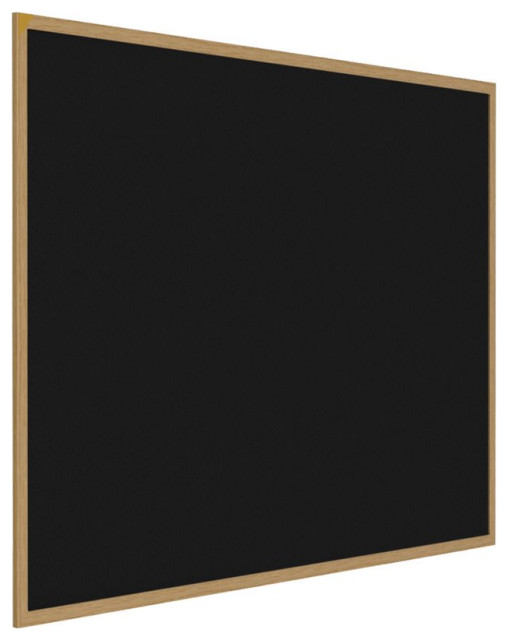 Ghent's Wood 4' x 4' Rubber Bulletin Board with Wood Frame in Black ...