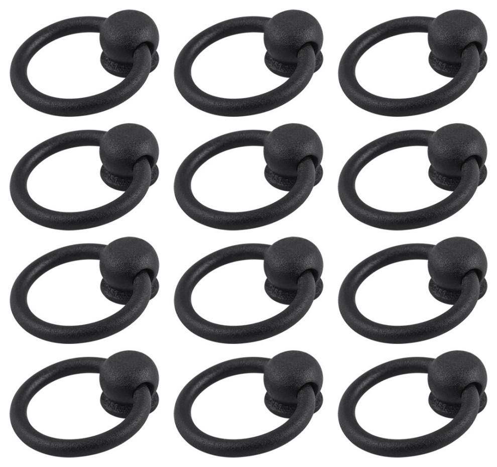 12 Cabinet Ring Pulls Mission Black Wrought Iron | - Traditional ...