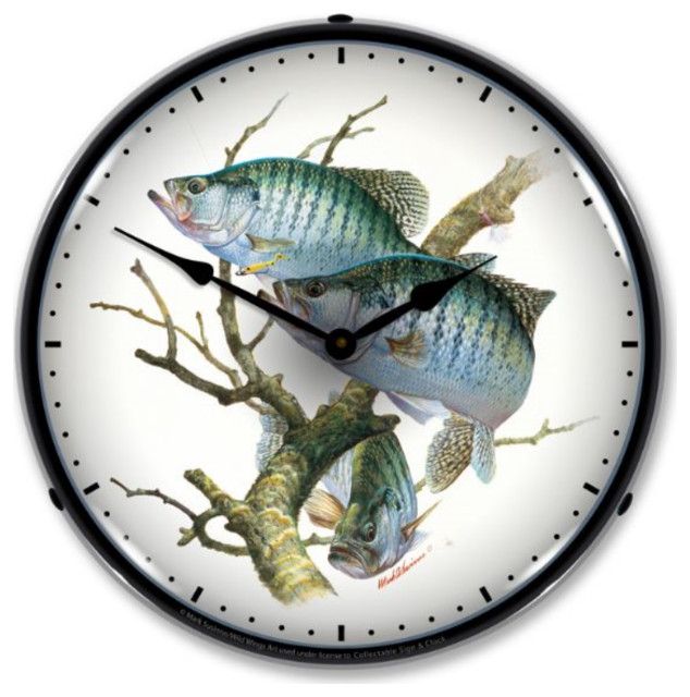 WWMS1208388 Crappies Clock - Rustic - Wall Clocks - by VirVentures | Houzz