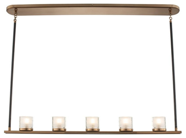 Library 5-Light Transitional Chandelier in Library Brass, 5.000 ...