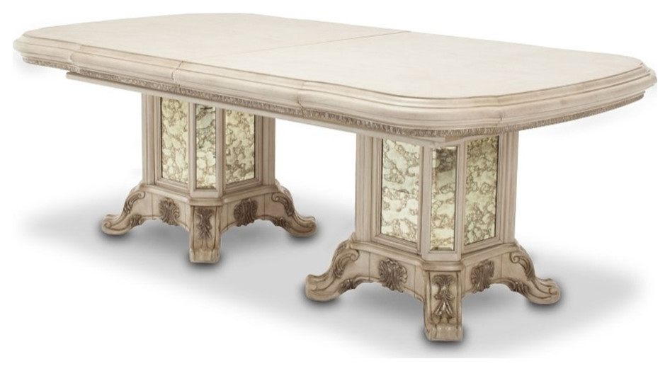Michael Amini Platine de Royale Rectangular Wood Dining Table ...