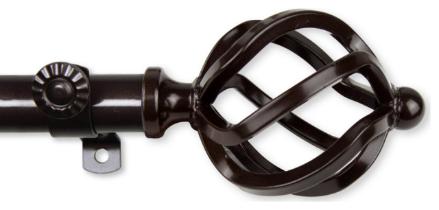 Roman Curtain Rod 13/16" 66-120", Cocoa - Traditional - Curtain Rods ...