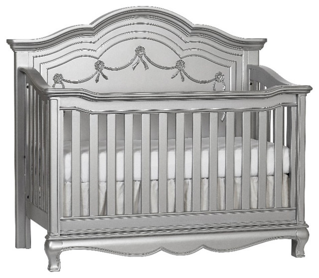 Baby Cache Adelina Traditional Wood Crib in Metallic Gray Finish ...