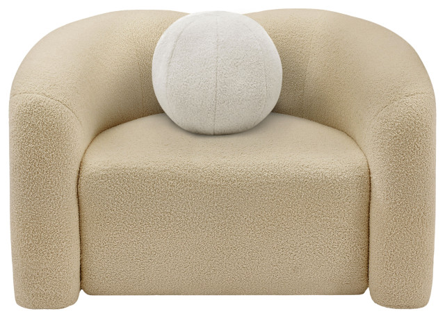 Kali Faux Shearling Teddy Fabric Upholseterd Set - Transitional ...