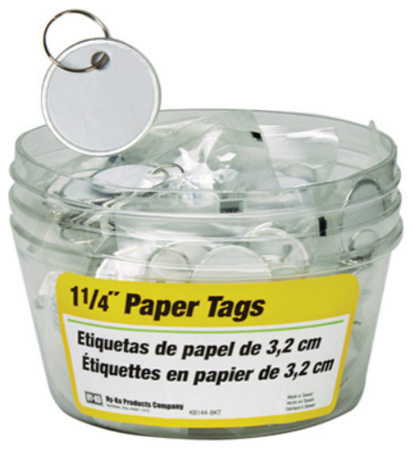 Hy-Ko KB144-BKT Paper Key Tag with Split Rings, 1-1/4", 25-Piece, 5 ...