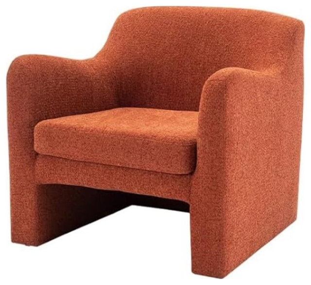 Unique Accent Chair, Cushioned Seat With Low Back & Curved Arms ...