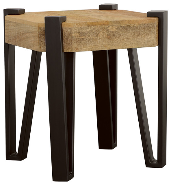 Winston Wooden Square Top End Table Natural and Matte Black ...