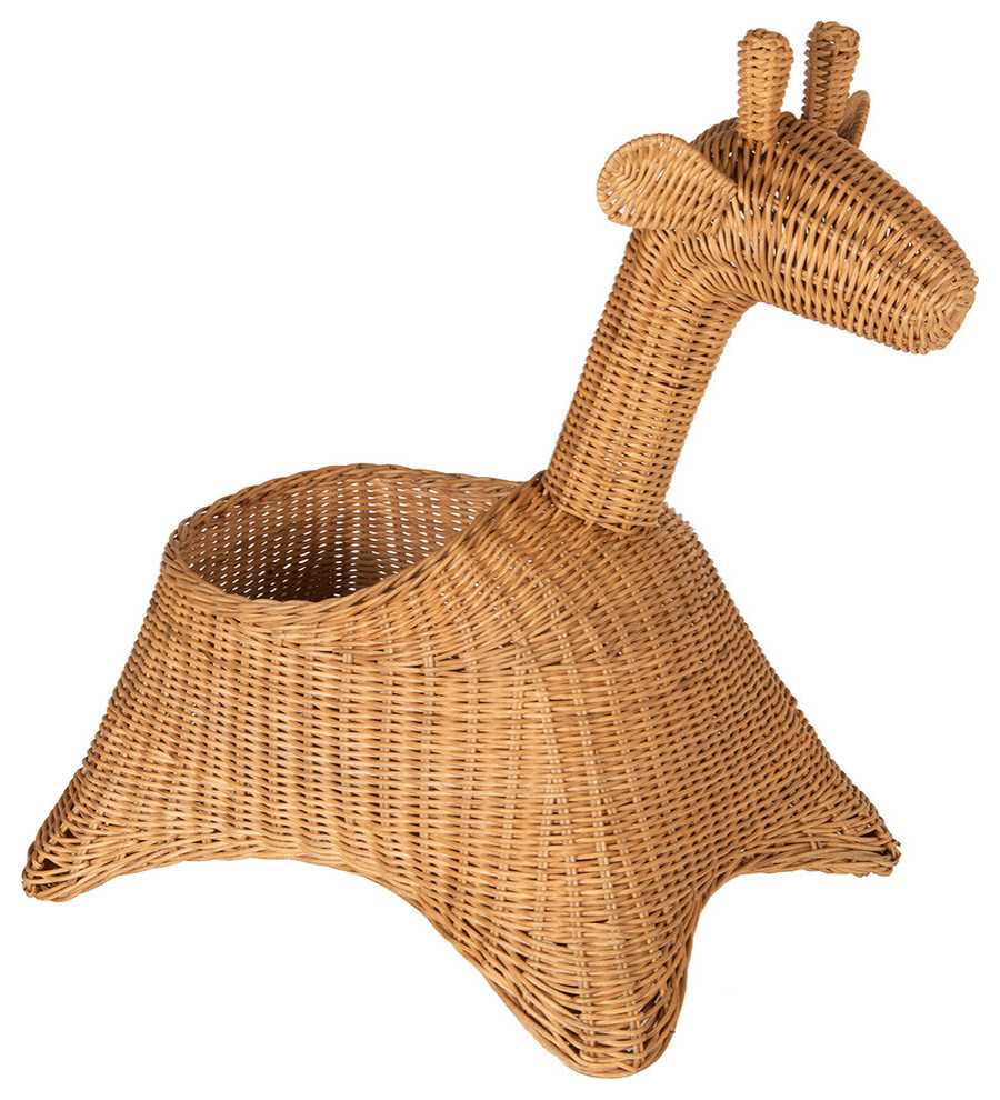 Wicker Giraffe Basket, Natural Color - Tropical - Baskets - by KOUBOO ...
