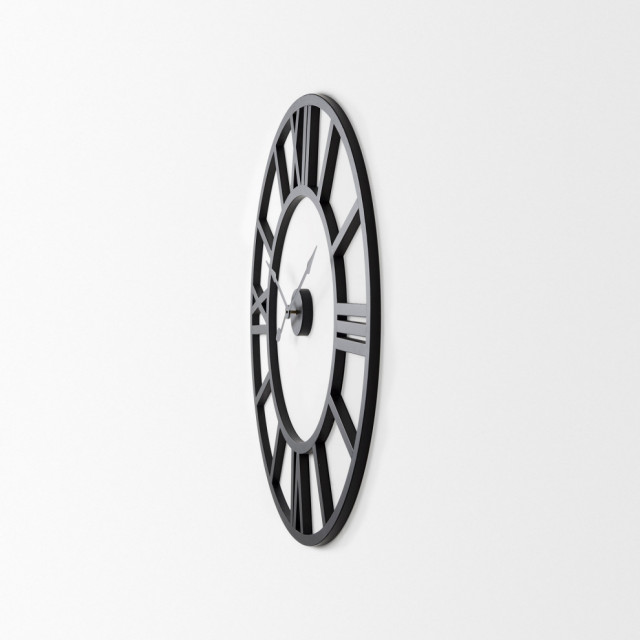 Stoke Matte Black Iron 30" Round Wall Clock - Industrial - Wall Clocks ...