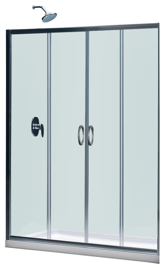 DreamLine Frameless Sliding Shower Door and Single Threshold Base, DL ...