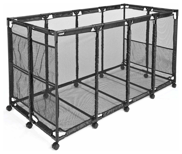 Yescom Extra Large Metal Frame Pool Toy Floats Storage Bin w/ 12 Wheels ...