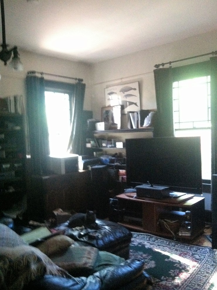 TV room = crowded cluttered disaster