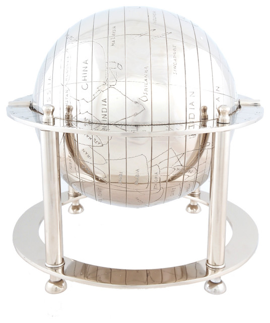 HomeRoots Over the Top View Aluminum Globe - Contemporary - Decorative ...