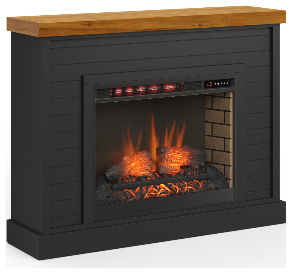 Legends Home Washington 48 inch Fireplace with Mantel, Black and ...
