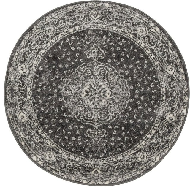 Traditional Vienna Charcoal Area Rug, 8' Round - Traditional - Area ...