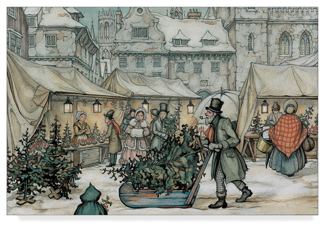 Anton Pieck 'A Christmas Sled' Canvas Art, 30"x47" - Traditional ...