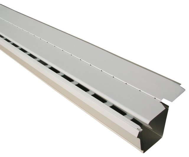 Free Flow Gutter Guard, White, 8" - Contemporary - Roofing And Gutters ...