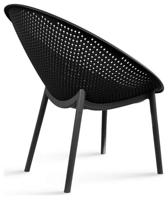 Modern Outdoor Chair, Perforated Egg Shaped Plastic Seat & Sturdy Legs ...