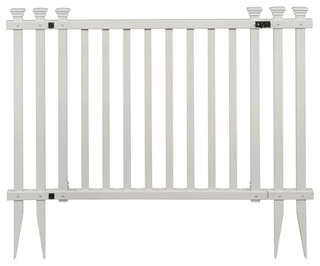 Baskenridge No-Dig Vinyl Garden Picket Fence Gate - Transitional - Home ...