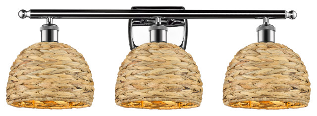 Woven Rattan 3 28" Bath Vanity-Light Antique Brass - Tropical ...