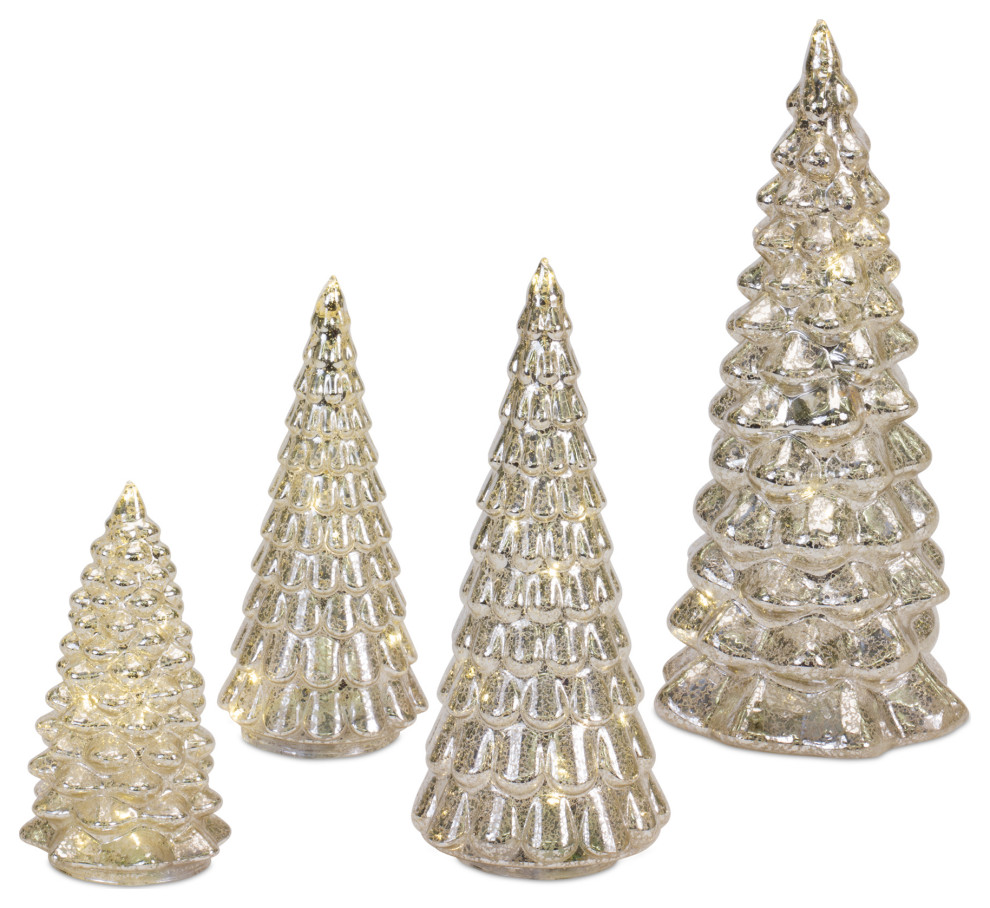 LED Tree Decor, 4-Piece Set - Traditional - Holiday Accents And ...