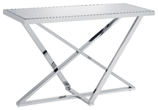 Furniture of America Ludington Contemporary Metal Sofa Table in Chrome ...