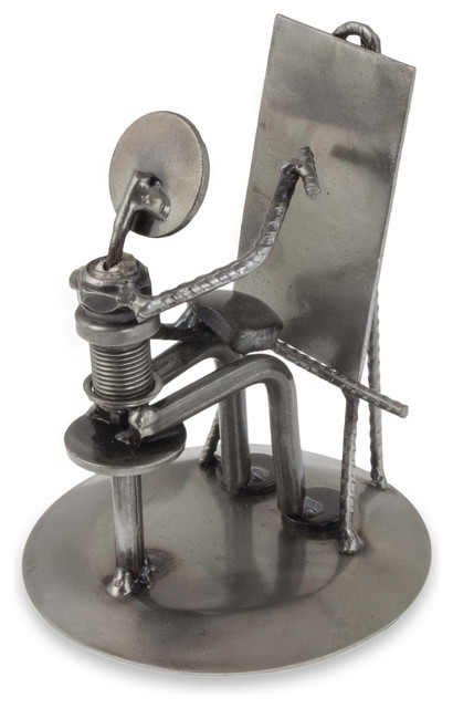 Rustic Artist At Work Auto Part Sculpture, Mexico - Industrial ...