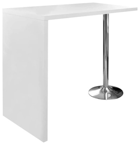 vidaXL Bar Table Pub Table Bistro Table with 1 Steel Leg MDF High Gloss ...