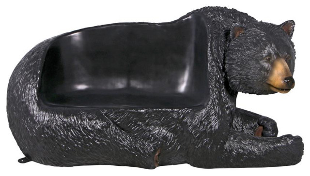 Design Toscano Black Bear Bench - Rustic - Outdoor Benches - by Kolibri ...