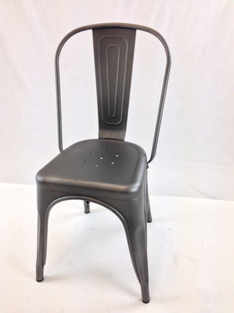 Modern Metal Dining Chairs, Set of 4 - Industrial - Dining Chairs - by ...