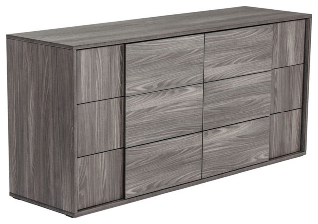 Modrest Asus 6-Drawer Self Closing Modern MDF Wood Dresser in Elm/Matte ...