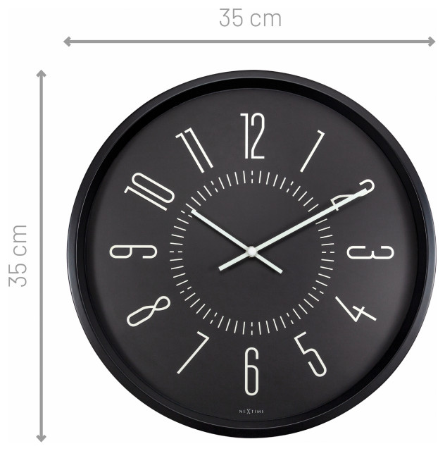 NeXtime Luminous Metal and Glass Wall Clock - Transitional - Wall ...