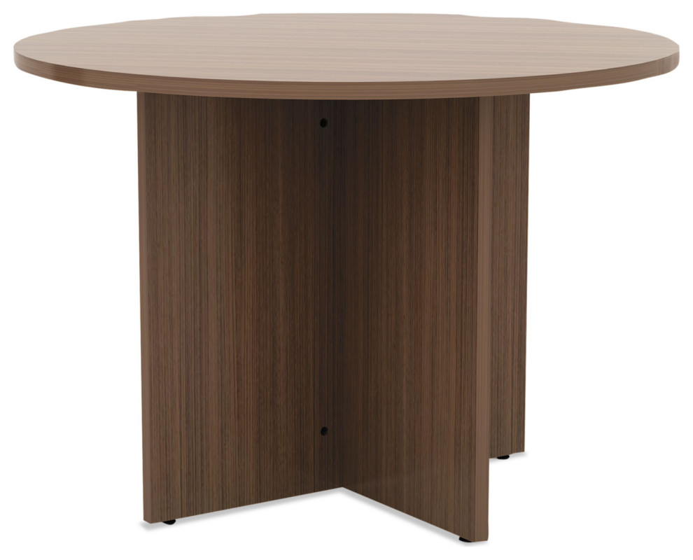 Alera Valencia Round Conference Table With Legs, 42"x29.5", Modern ...