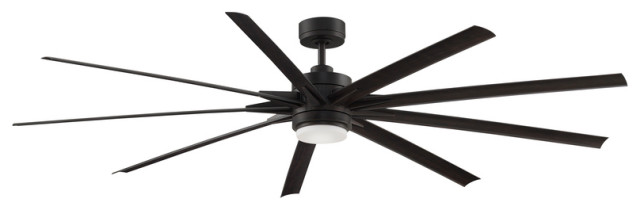 Odyn Outdoor Ceiling Fan 9-Blade 1-Light LED Dark Bronze Dark Walnut ...
