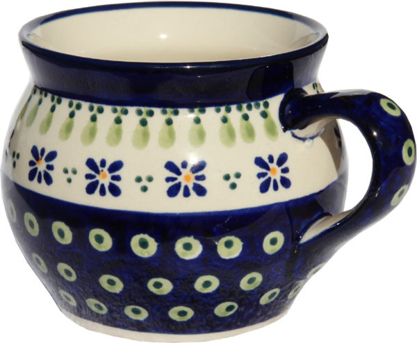 Polish Pottery Potbelly Coffee Mug, Pattern Number: 296a, 17 OZ ...