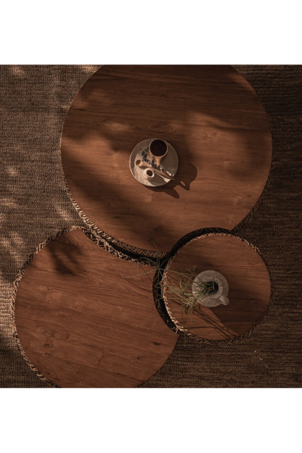 Round Abaca Coffee Table Set (3) | dBodhi Knut - Tropical - Coffee ...