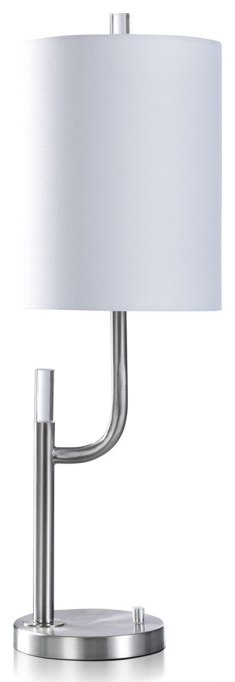 Rosalind Mid Century Modern Metal Desk Lamp Brushed Steel Finish ...