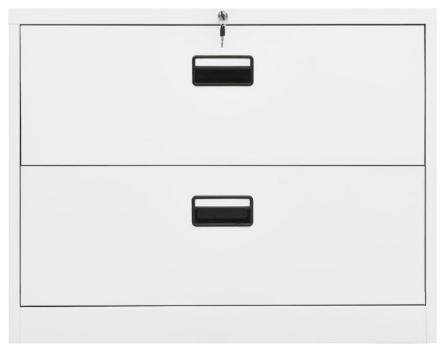 vidaXL Filing Cabinet White 35.4"x18.1"x28.5" Steel - Transitional ...