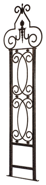 Garden Scroll Trellis, Weather Resistant Wrought Iron - Mediterranean ...