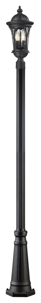 Doma 3-Light Outdoor Post Mounted Fixture Light In Black - Traditional ...