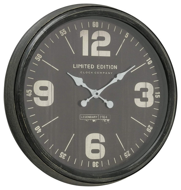 Black Rimmed Legendary Wall Clock, 19.75 Inches - Farmhouse - Wall ...