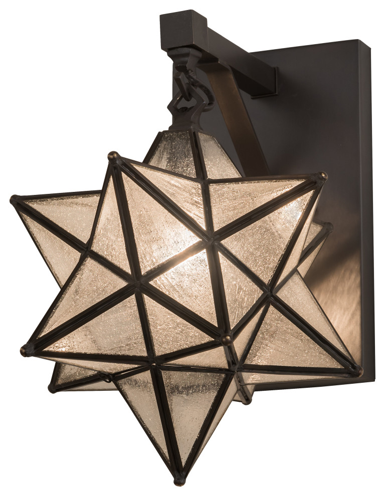 9 Wide Moravian Star Hanging Wall Sconce - Mediterranean - Wall Sconces ...