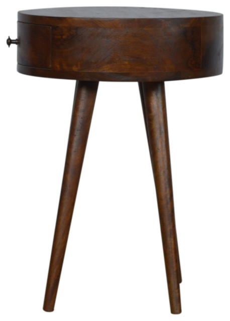 Nordic Chestnut Circular Nightstand - Midcentury - Nightstands And ...