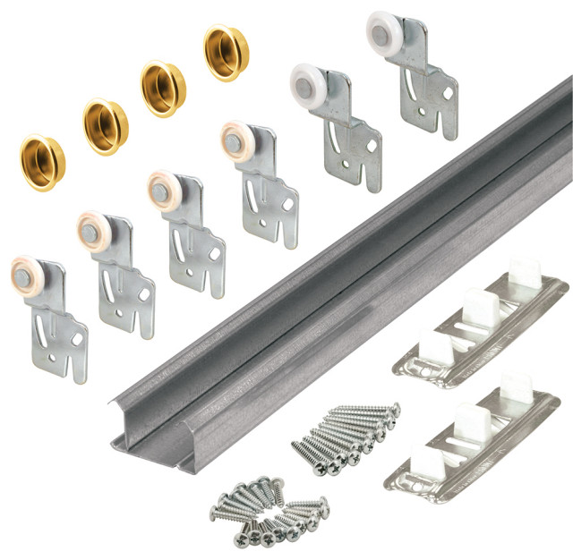 Bi-Pass Closet Track Kit, 96" 3 Door Hardware Pack - Traditional - Door ...