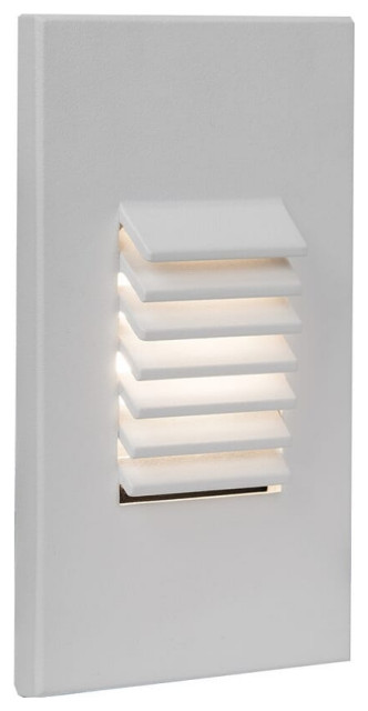 1-Light LED Low Voltage Vertical Louvered Step and Wall Light in White ...
