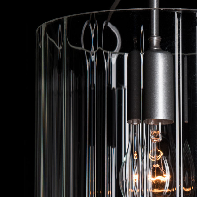 Bow Semi-Flush, Modern Brass, Clear Fluted Glass - Transitional - Flush ...