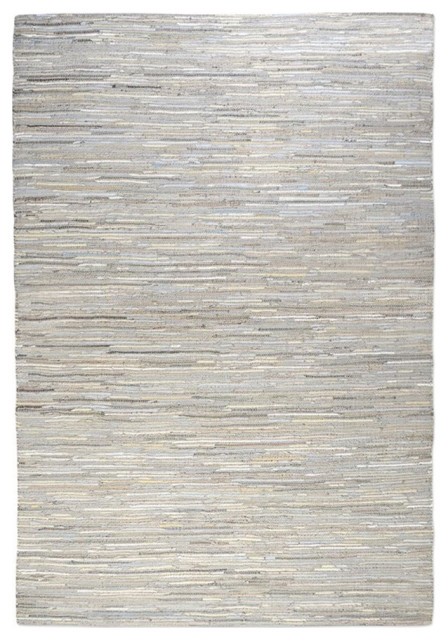 Uttermost Nyala 60x96" Recycled Leather and Hemp Rug in Light Beige, 5 ...