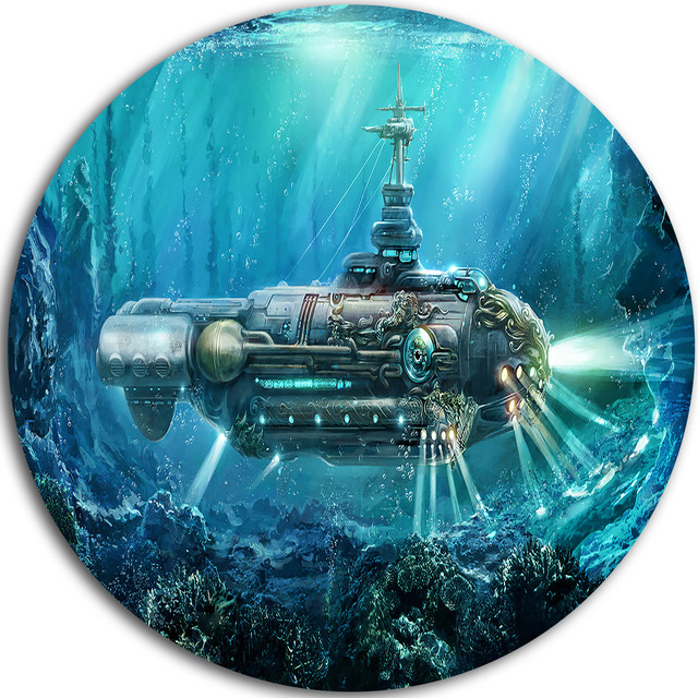 Fantastic Submarine, Digital Disc Metal Wall Art, Disc of 11 inch ...