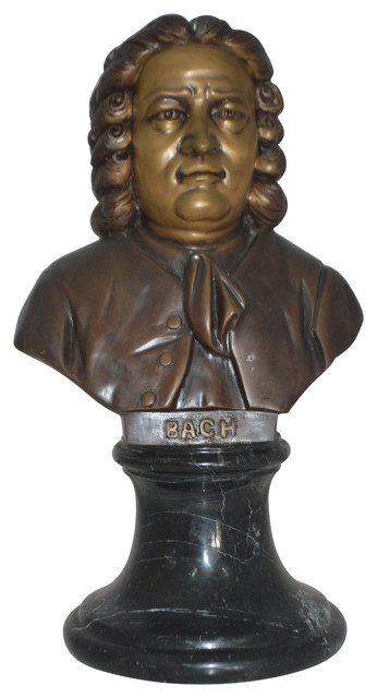 Johann Sebastian Bach Bust Bronze Statue - Size: 11"L x 9"W x 20"H ...